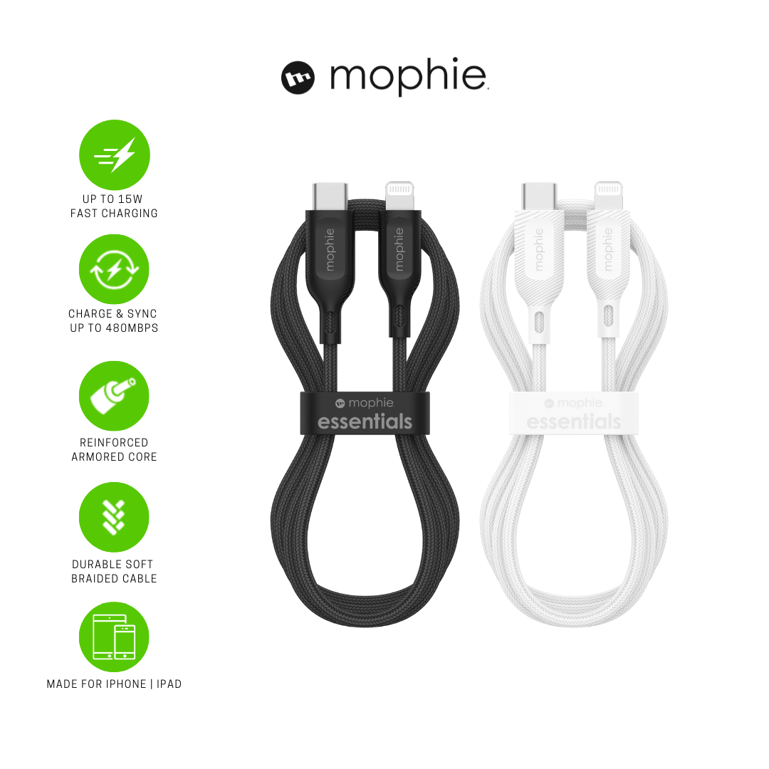 MOPHIE Essential USB C to Lightning Braided 60W Cable - 1M – STARWISE